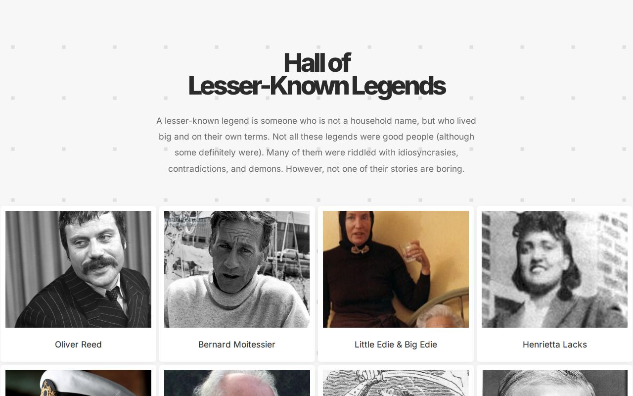 Hall of Lesser-Known Legends